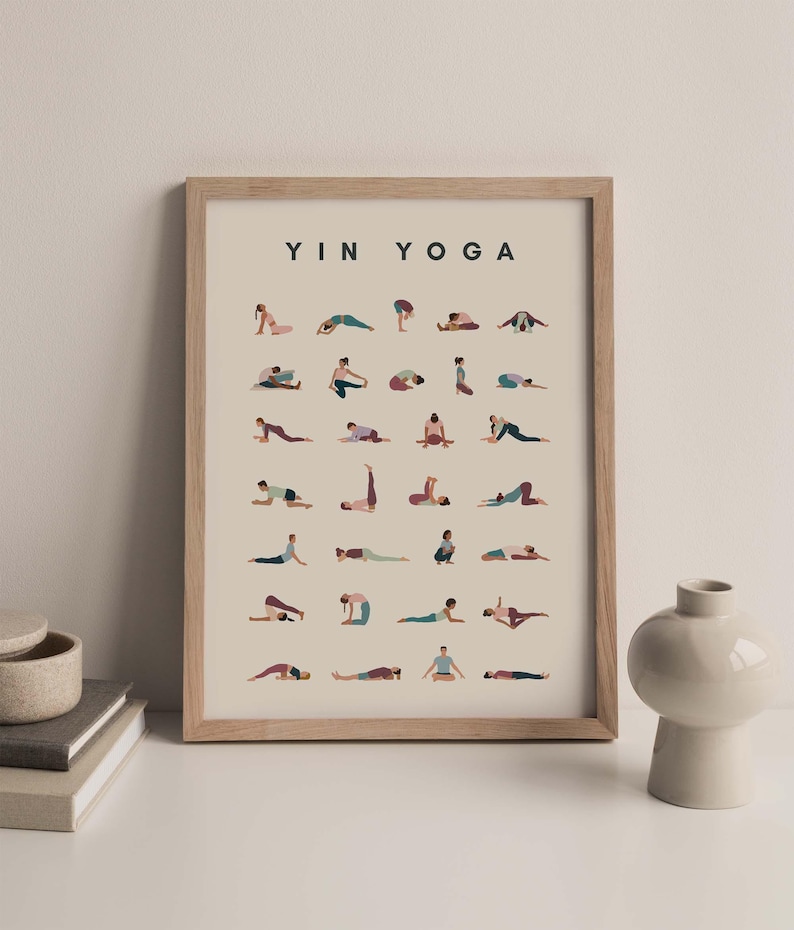 Yin Yoga Art Print, Yin Yoga A3, Yin Yoga Poses, Yoga Wall Art, Yoga Studio Decor - Etsy