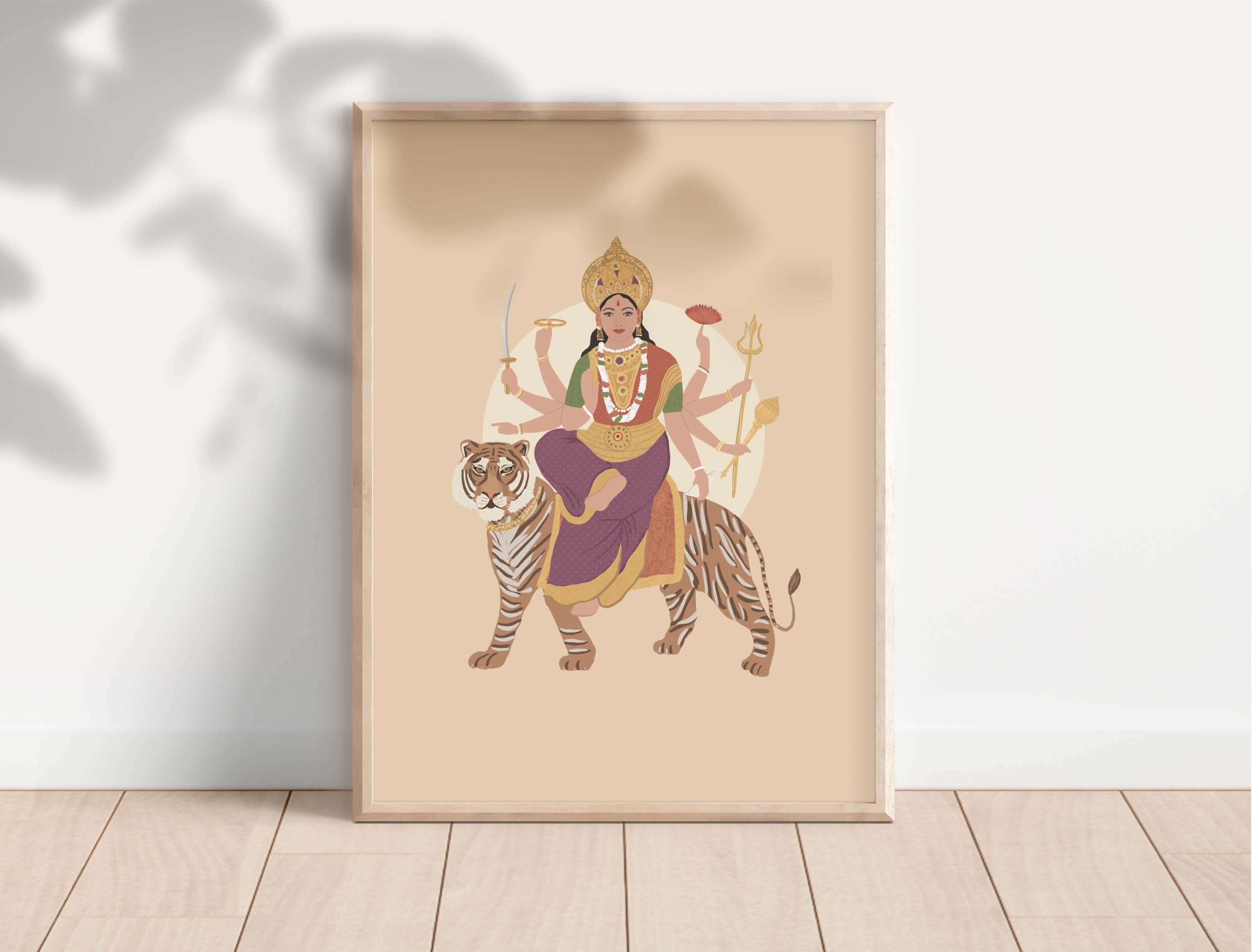 Durga, Goddess Illustration, Hindu Goddess, India Artwork, Hindu ...