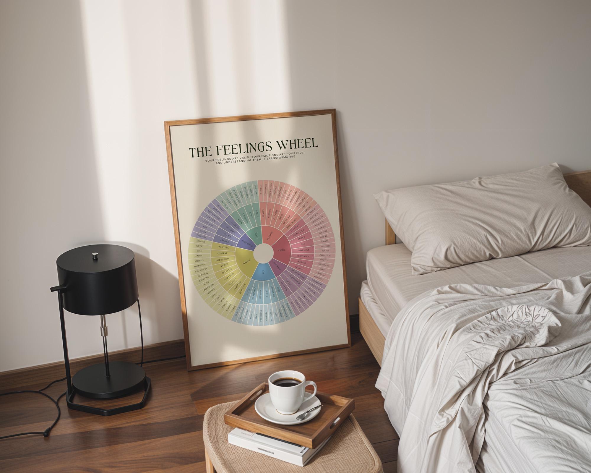 Feelings Wheel Art Print, Unframed Emotion Wheel Print for Therapy ...