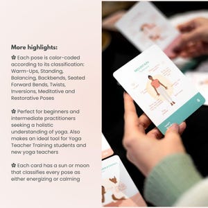 Yoga Card Deck, Yoga Gift, Self Care Gift, Yoga Set With Teaching Cues ...