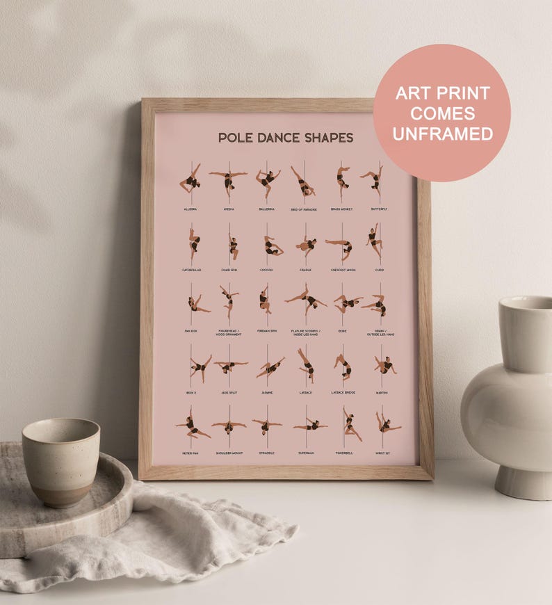 Pole Dance Shapes Art Print: 30 Iconic Moves, Studio Decor - Etsy Australia