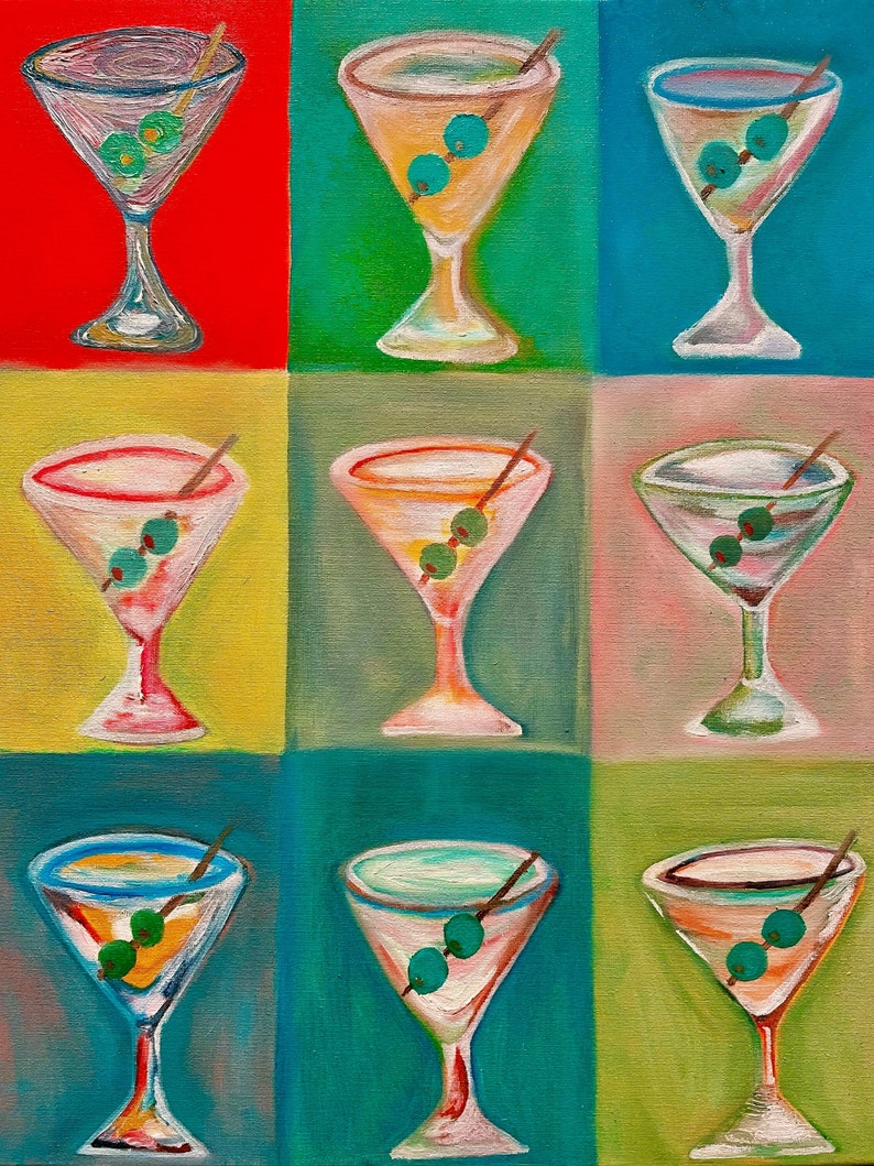 Retro Martini Poster - Etsy