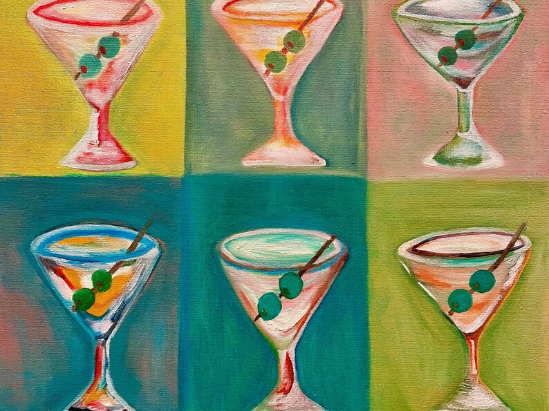 Retro Martini Poster - Etsy
