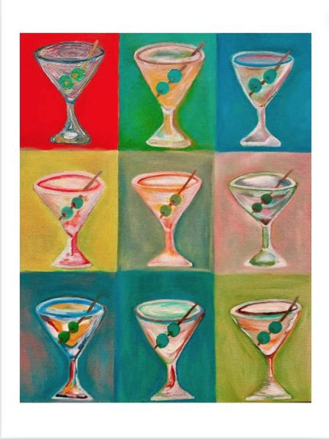 Retro Martini Poster - Etsy