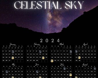 2024 Lunar Calendar With Phases - Etsy
