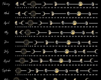 2024 Lunar Calendar With Phases - Etsy