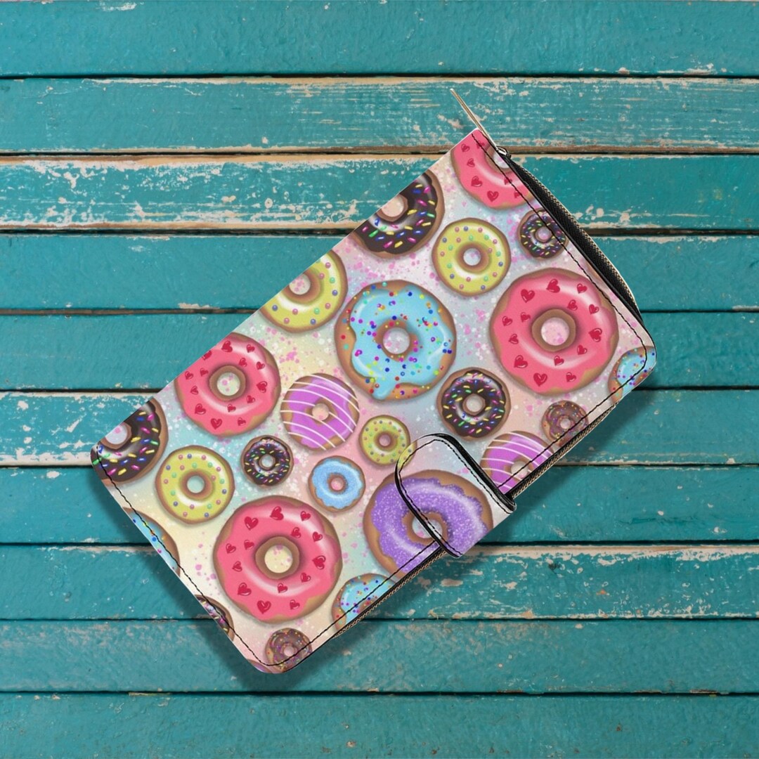 Funky Donut Wallet, Kawaii Sweet Zip Wallet, Pop Art Donut Clutch ...