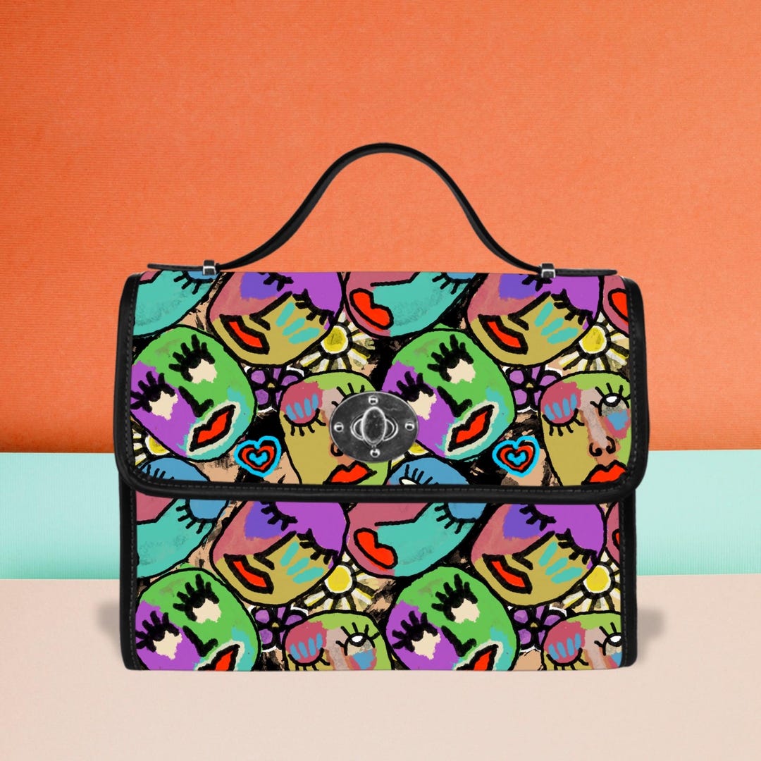 Weird Faces Woman Handbag, Eccentric Design Bag, Quirky Satchel ...