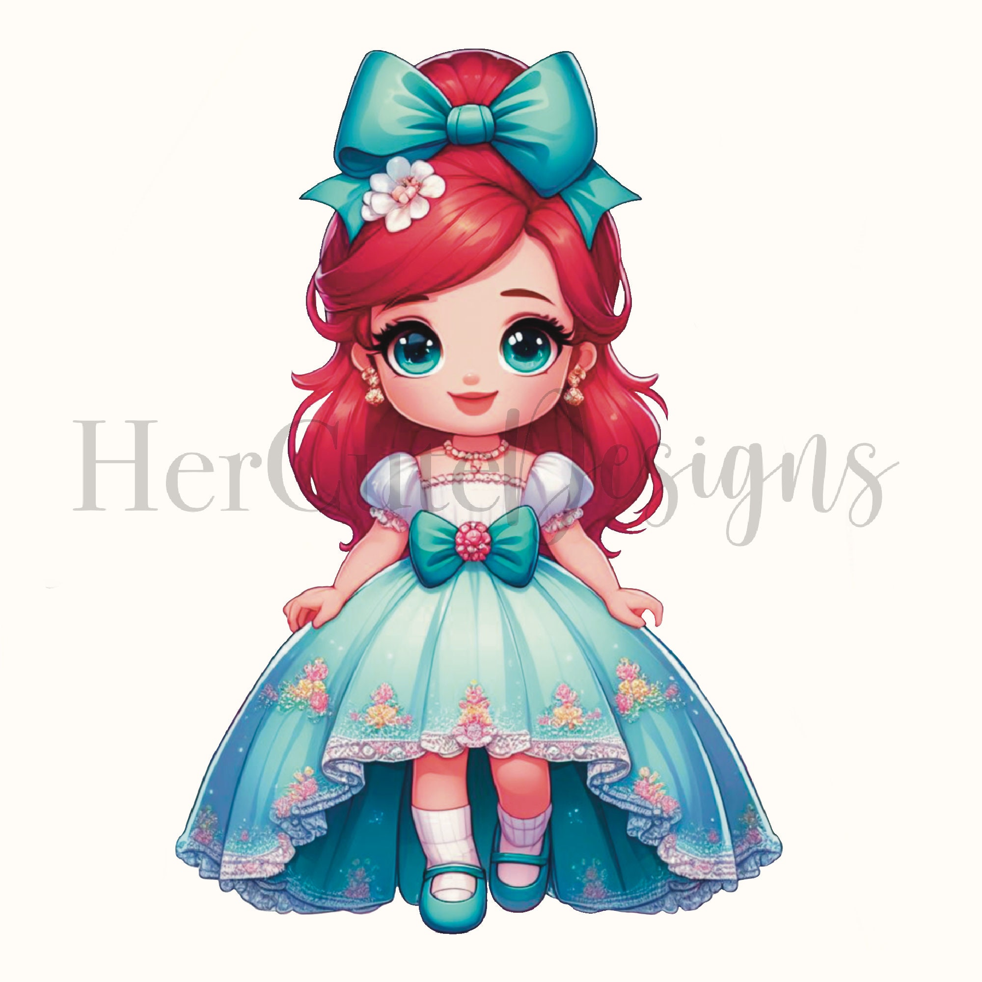 Cute Little Red Hair Princess PNG |red Hair | Baby Princess | Doll ...