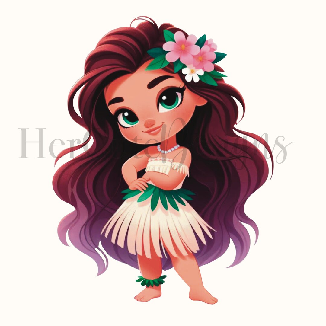 Cute Polynesian Princess PNG |brown Hair | Baby Princess | Tropical ...