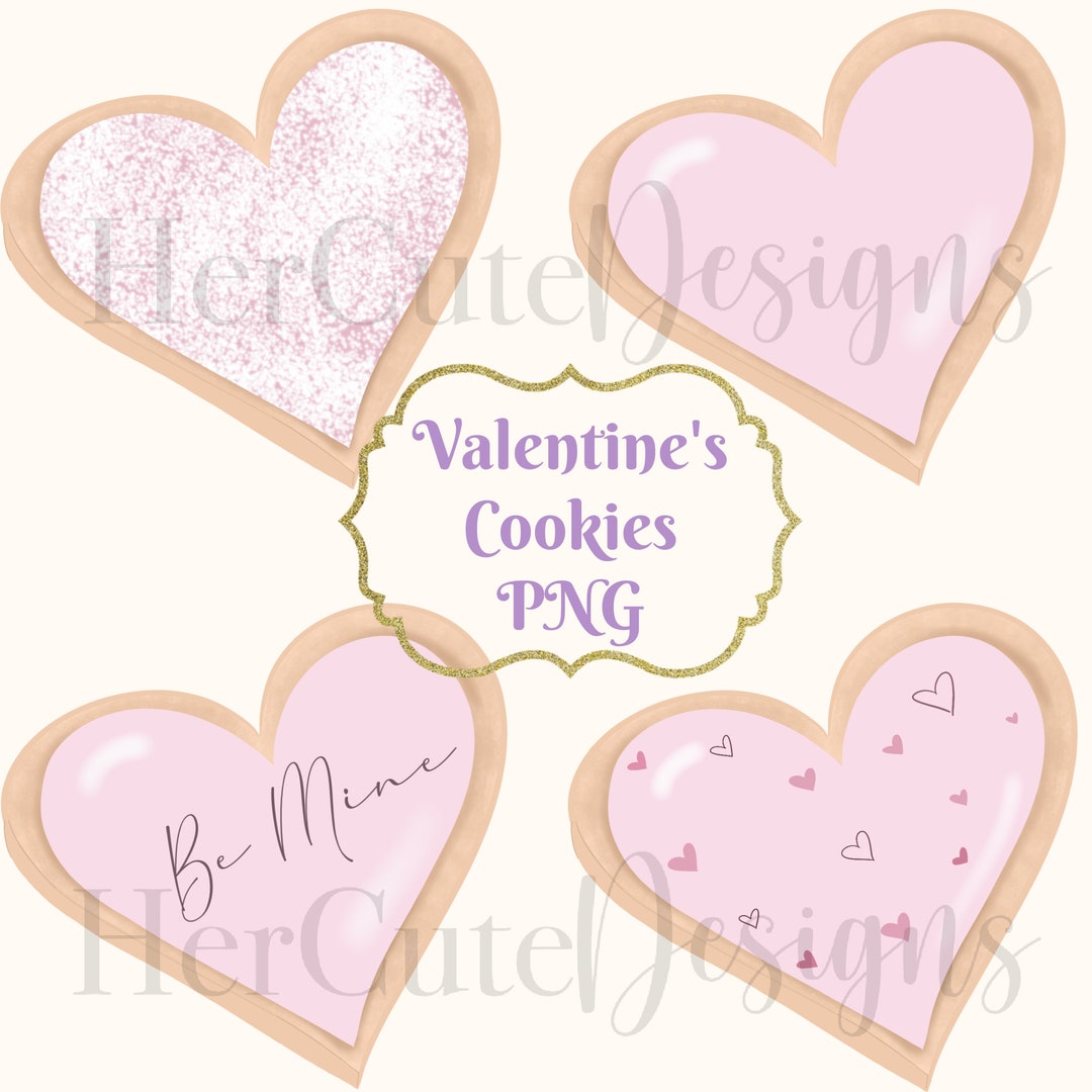 Valentine Heart Cookies PNG | Valentine's Day | Mother's Day| Digital ...