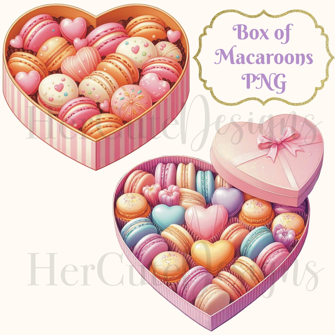 Heart Shape Box of Macaroons PNG | Valentine's Day | Mother's Day ...