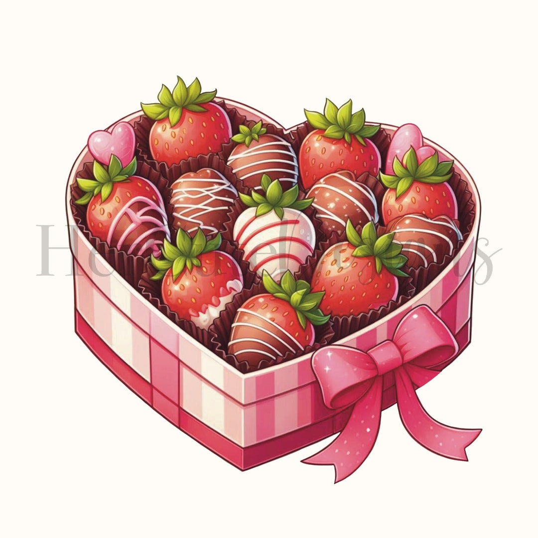 Box of Covered Chocolate Strawberries PNG | Valentine's Day | Mother's ...