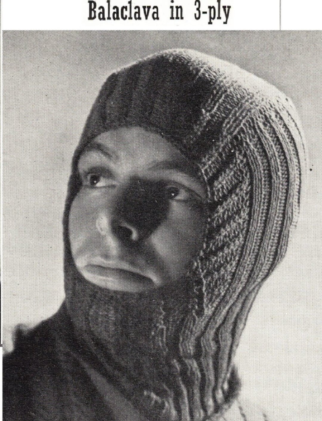 PDF 1940s Instant Digital Download, Balaclava Hat, Military Knit for ...