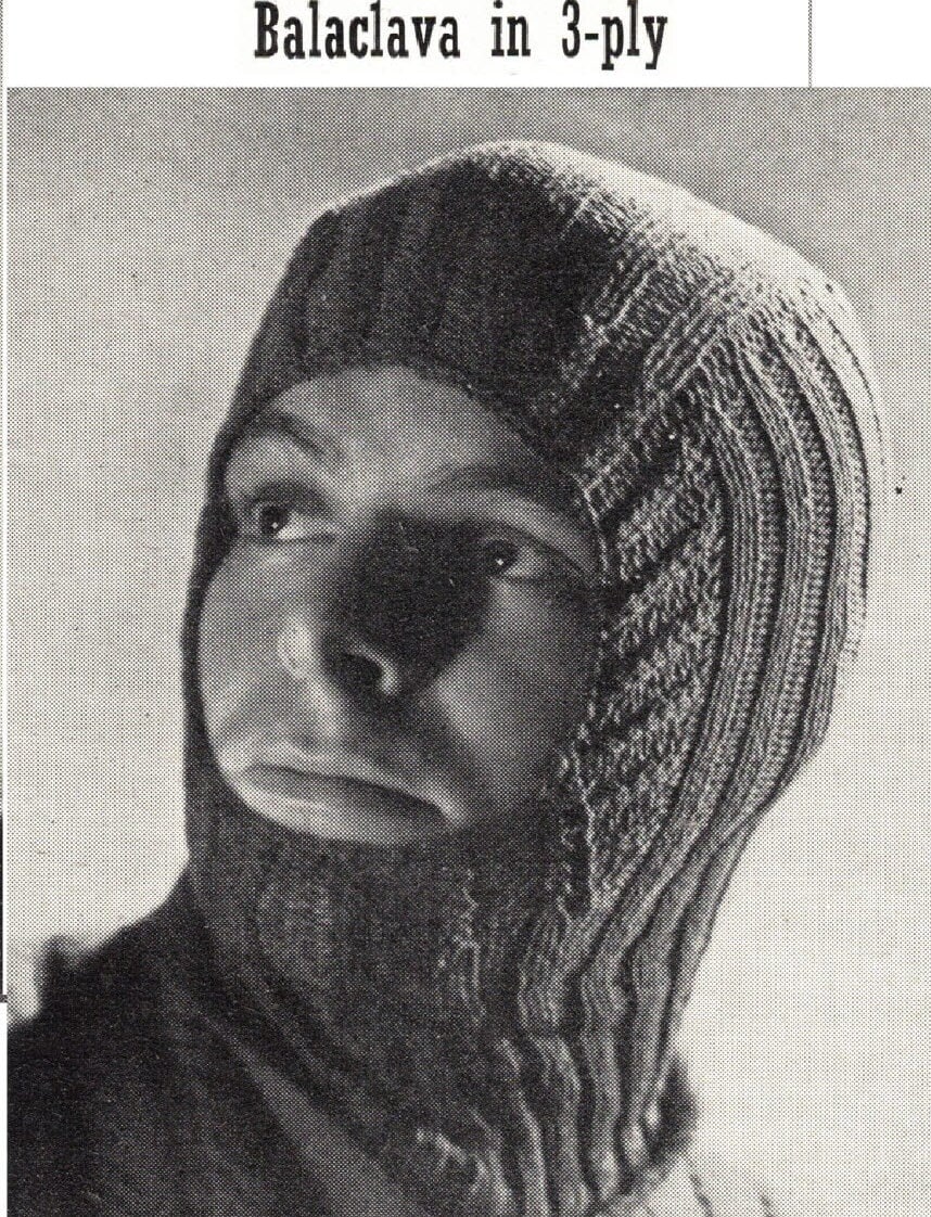 PDF 1940s Instant Digital Download, Balaclava Hat, Military Knit for ...