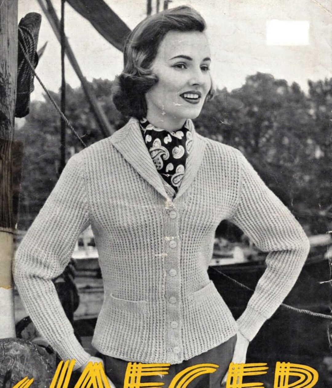 PDF 1950's Instant Digital Download, Vintage Jaeger Ladies Ribbed ...