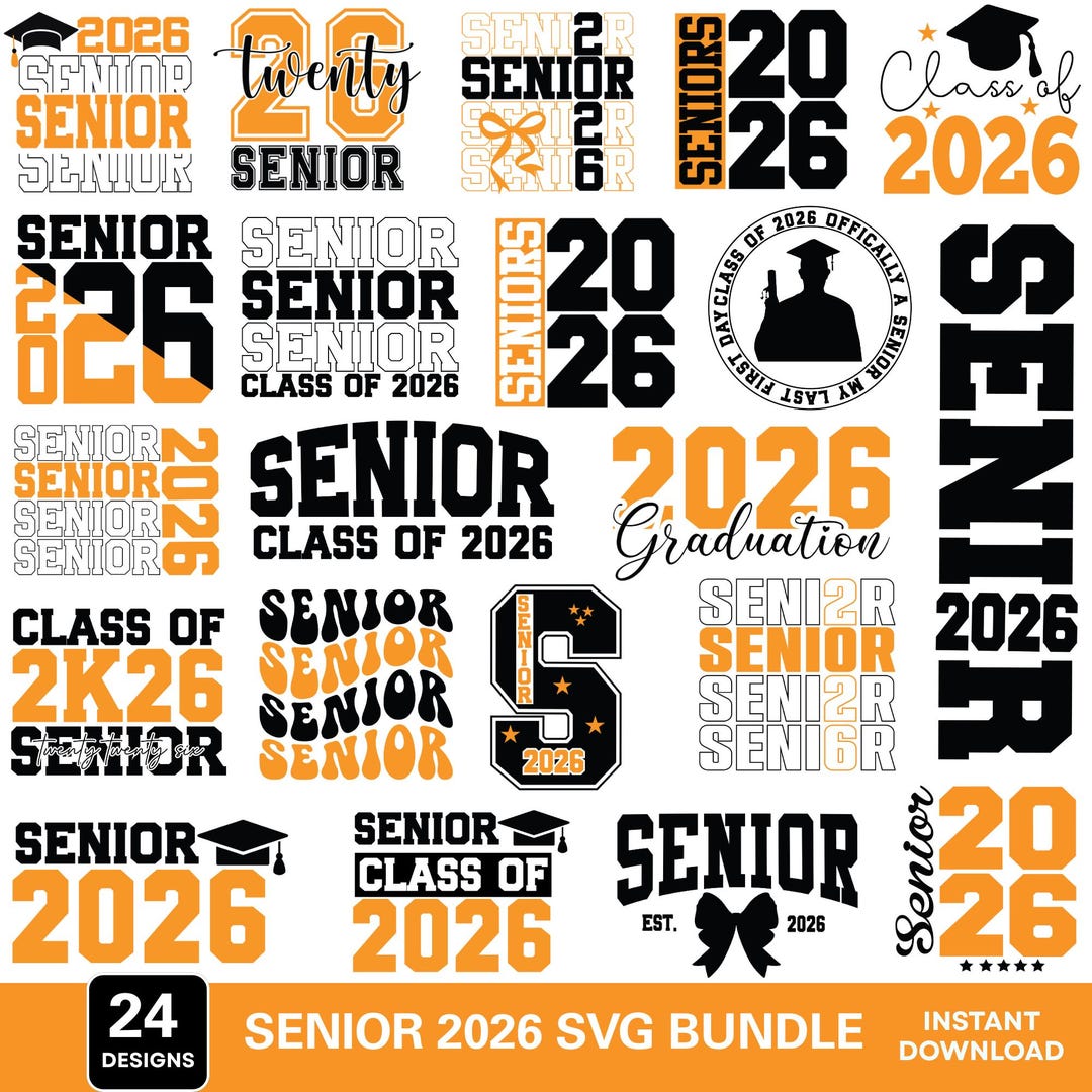 Senior 2026 SVG Bundle, Graduation Designs (digital Download) - Etsy