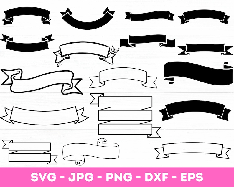 Ribbon Banner Svg, Banners Svg, Ribbon Svg Bundle, Banners Svg for ...