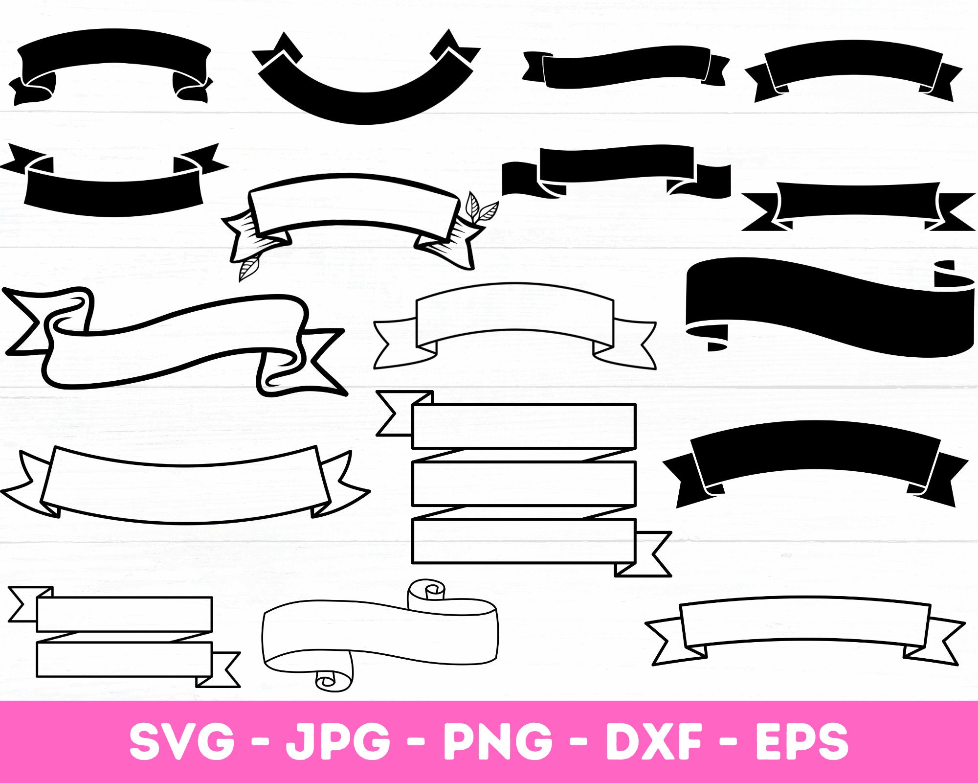 Ribbon Banner Svg, Banners Svg, Ribbon Svg Bundle, Banners Svg for ...