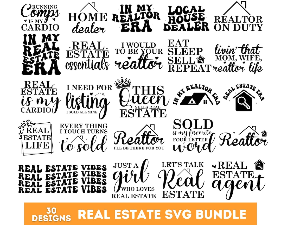 Real Estate Svg Bundle, Realtor Svg, Real Estate Home Svg, Real Estate ...
