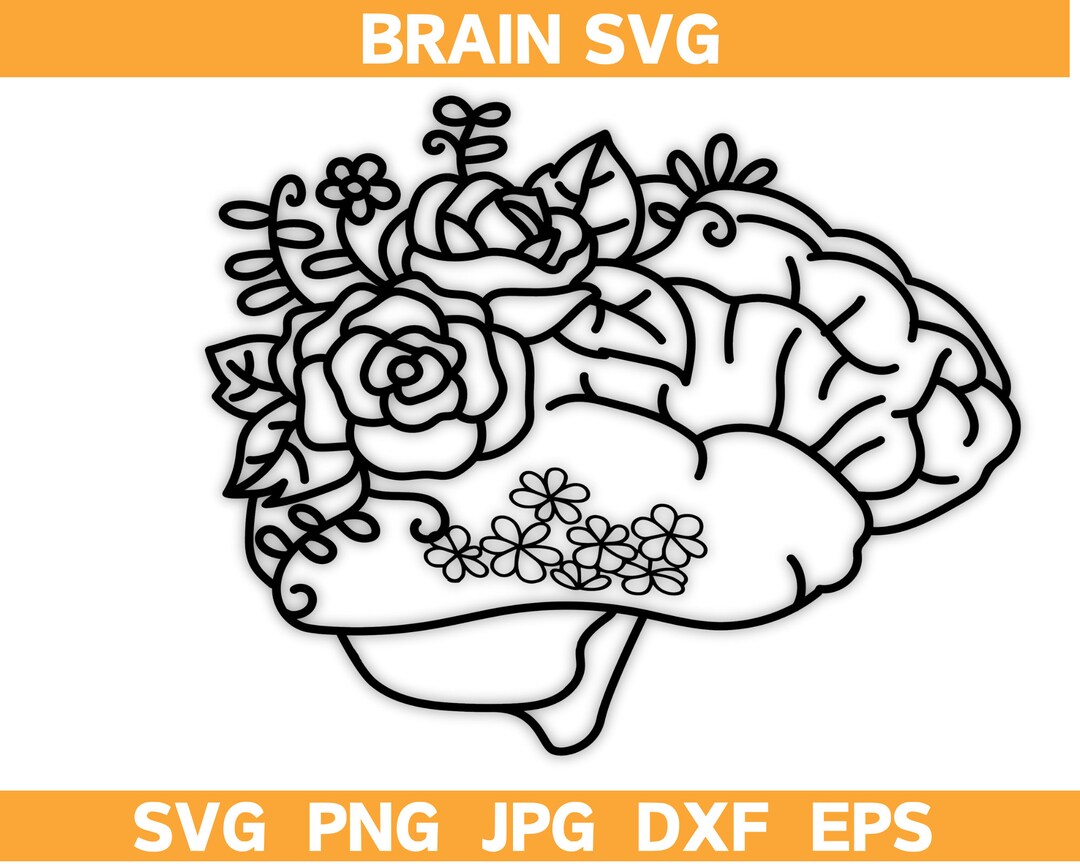 Brain Svg Cut File for Cricut, Brain Png, Mental Health Svg, Brain ...