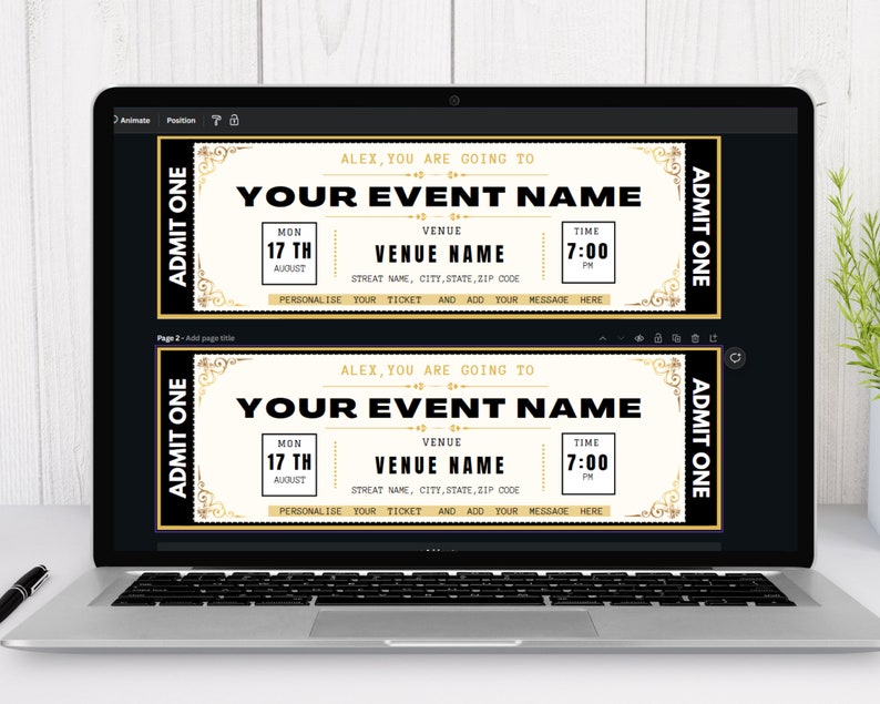 Editable Event Ticket Template: Printable Surprise Gift (instant ...