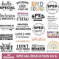 20 Retro Sped Teacher Svg Bundle, Special Education Svg, Sped Shirt Svg ...