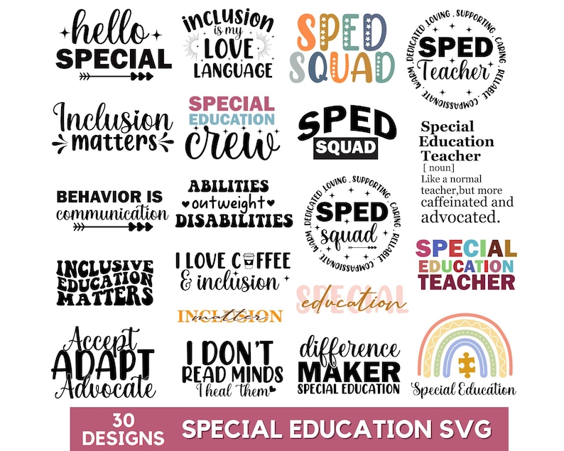 SPED Teacher SVG Bundle: Back to School Designs (digital Download) - Etsy
