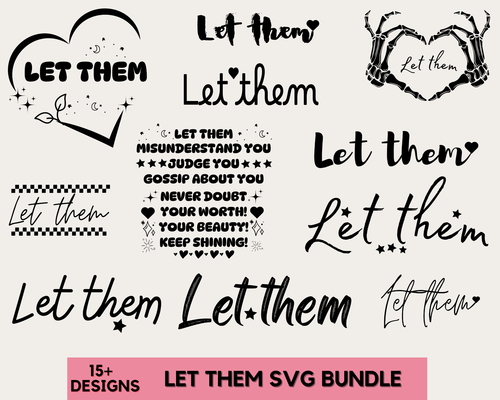 Let Them Svg Png, Let Them Png, Mental Health Svg, Positive Quote Svg ...