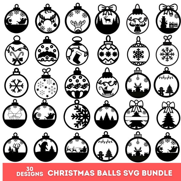 Christmas Balls Svg - Etsy