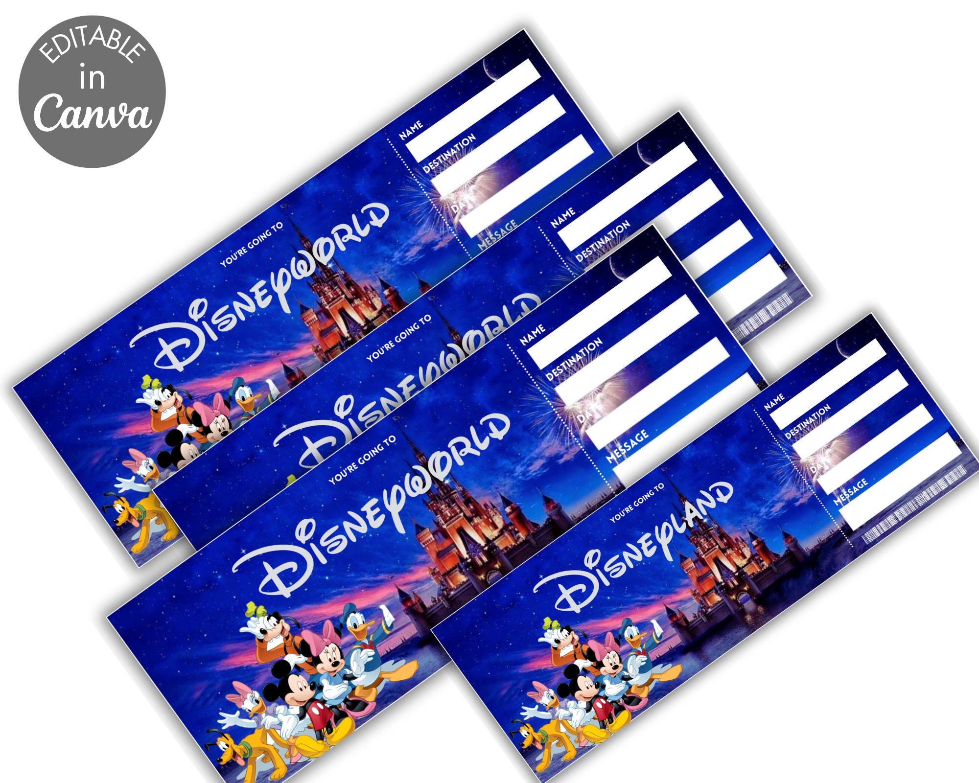 Printable Disneyland Surprise Ticket, Surprise Reveal Ticket Gift ...