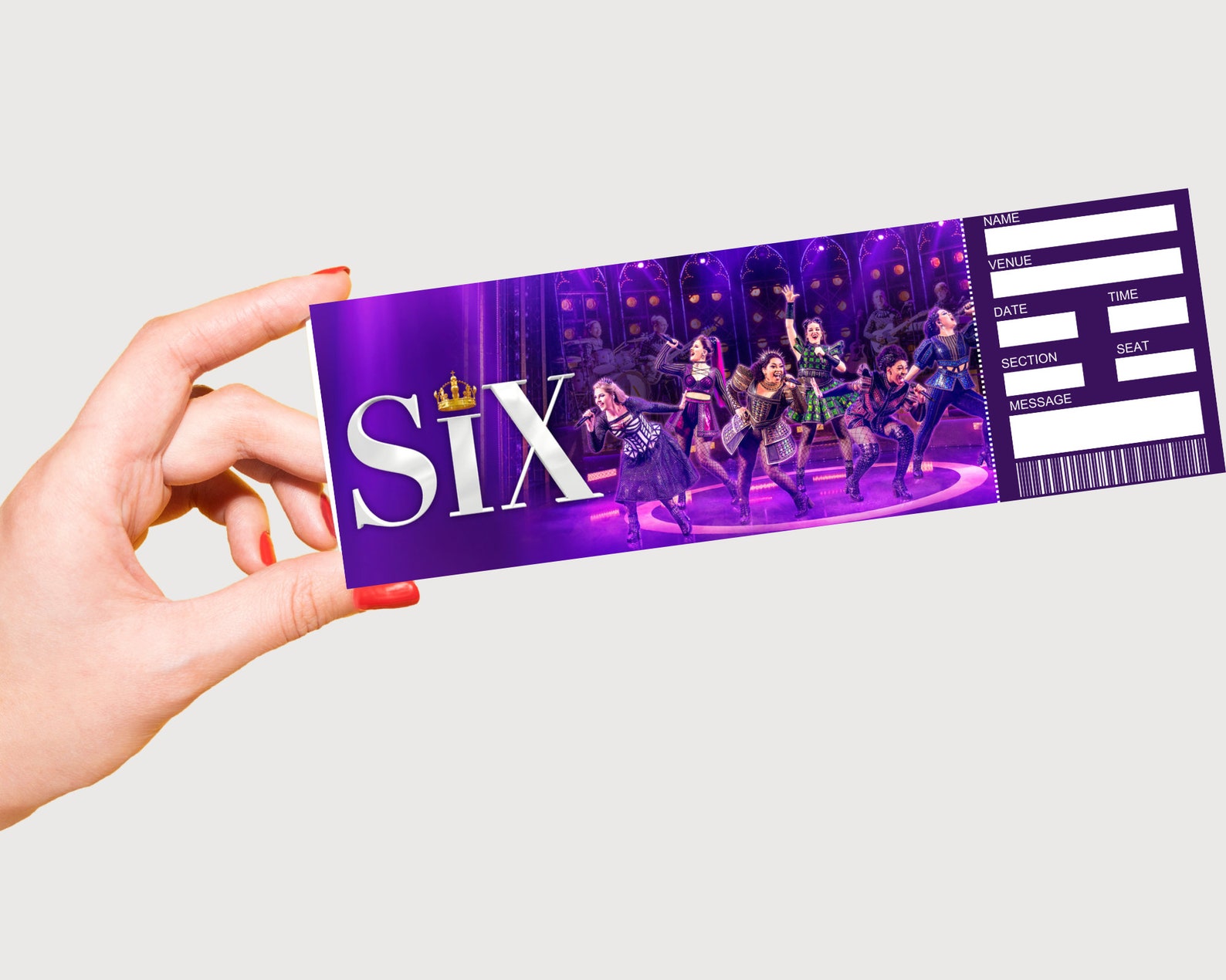 Editable Six Broadway Surprise Ticket Template, Musical Theatre Show ...