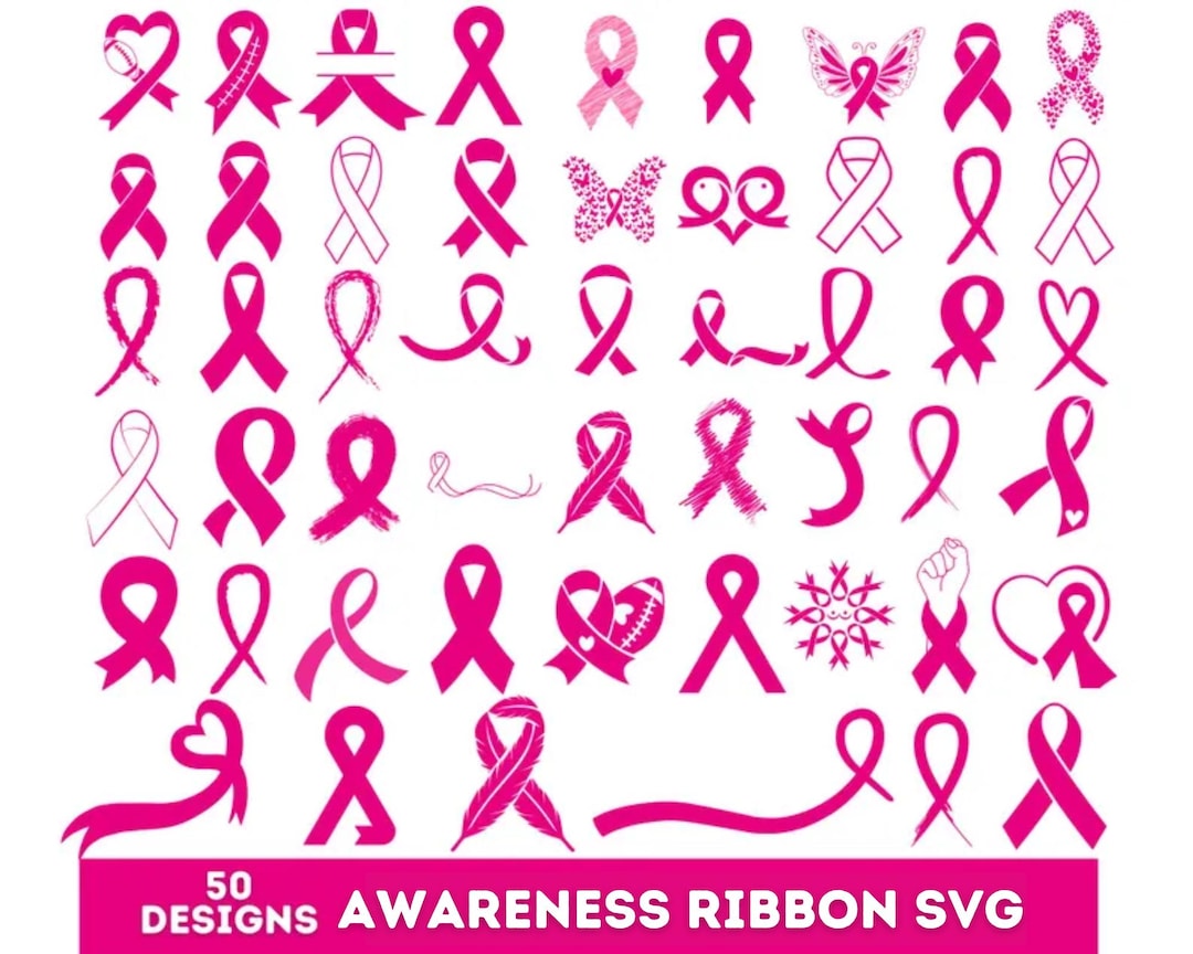 Awareness Ribbon SVG Bundle: Breast Cancer Survivor Clipart (digital ...