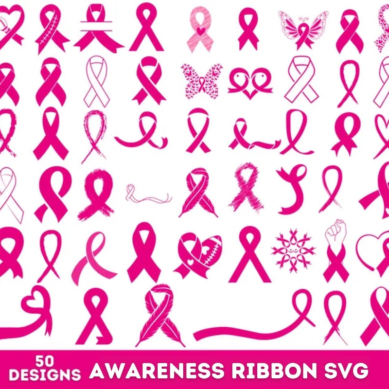 Cancer Ribbon Svg - Etsy