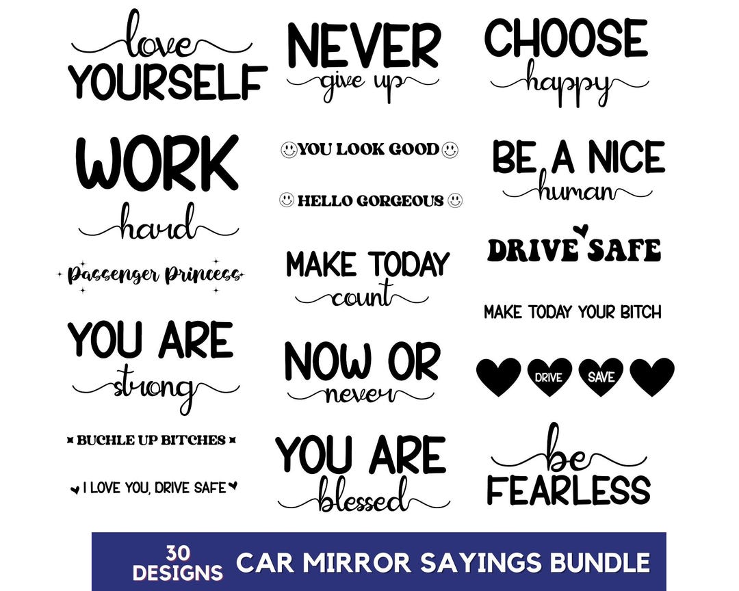 30 Car Mirror Saying Svg Bundle, Car Mirror Saying Svg, Mirror Decal ...