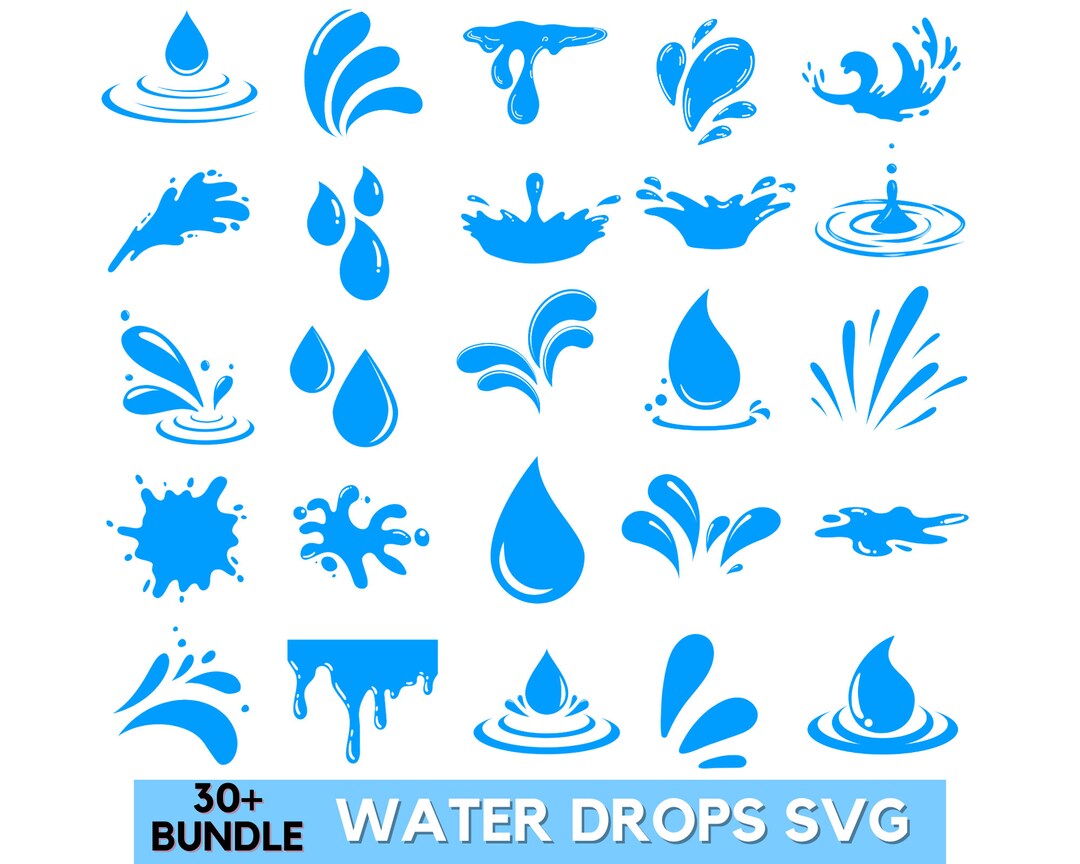 Water Drops Svg Png, Water Svg Bundle, Rain Drops Svg, Raining Svg ...