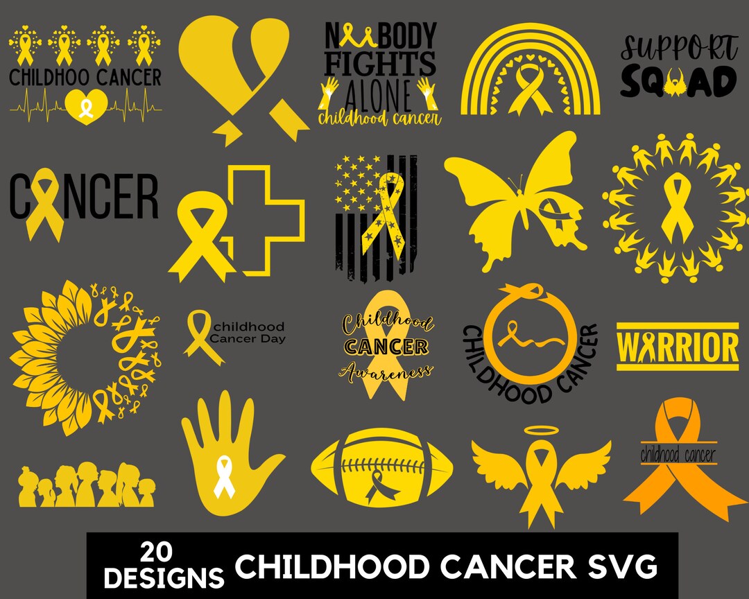 Childhood Cancer Svg Bundle, Cancer Ribbon Svg,cancer Awareness Svg ...