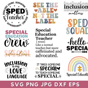 SPED Teacher SVG Bundle: Back to School Designs (digital Download) - Etsy