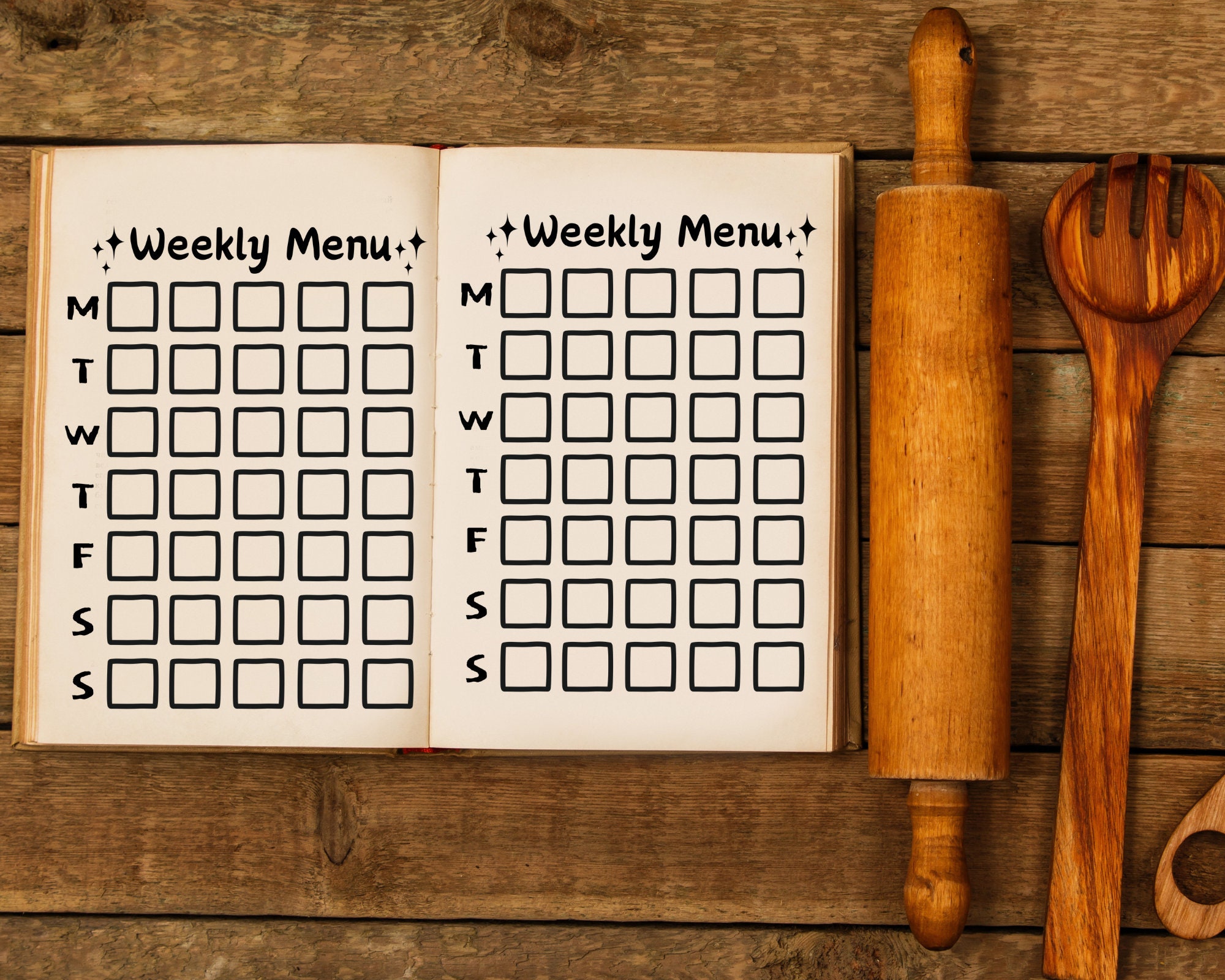 15 Weekly Menu Svg Png Files Bundle, Menu Svg, Meal Planning Svg ...