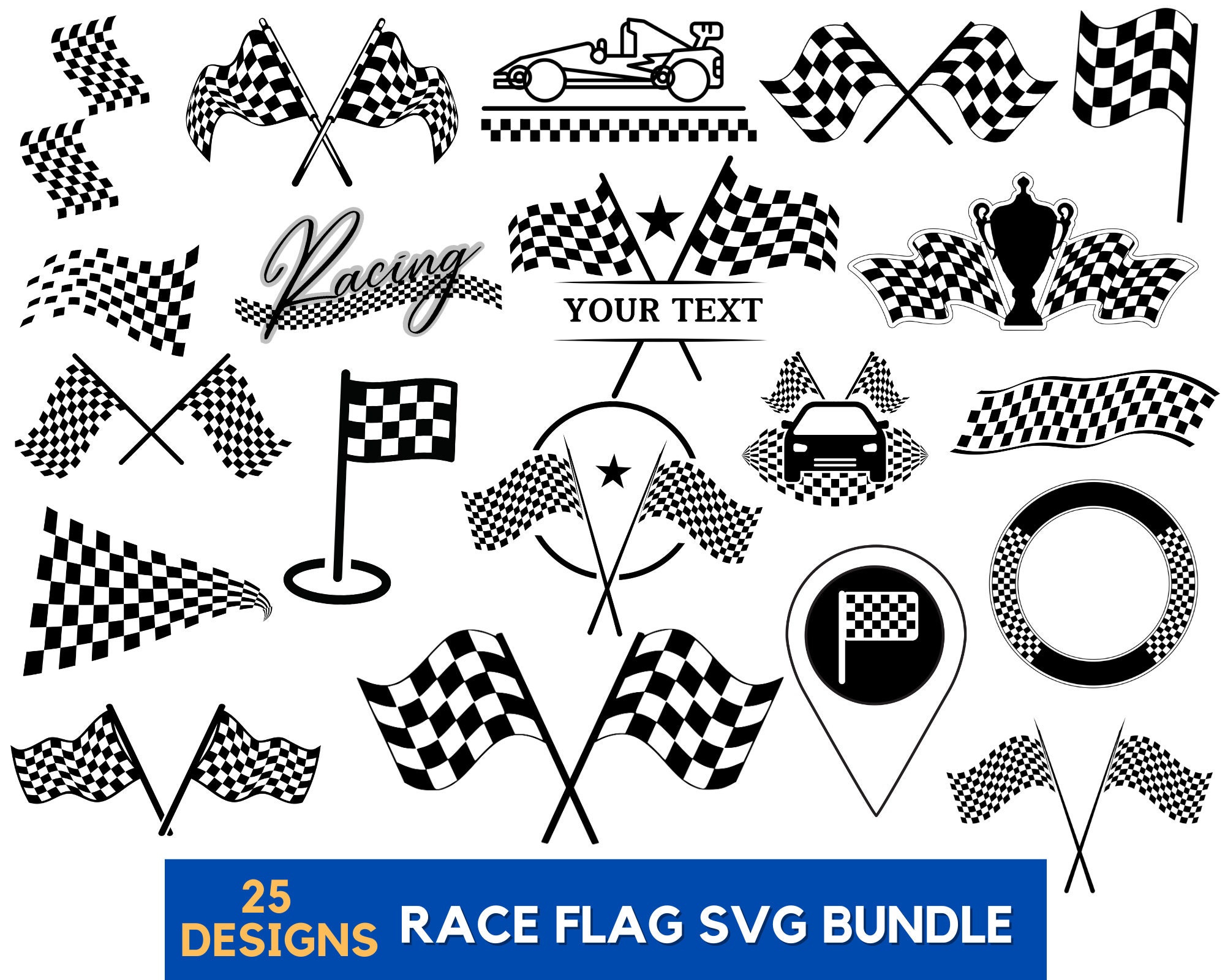 Race Flag Svg Bundle, Racing Flag Svg, Race Flag Clipart, Race Flag Png ...