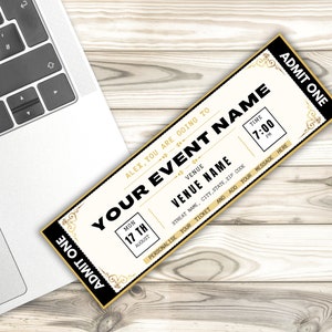 Editable Event Ticket Template: Printable Surprise Gift (instant ...