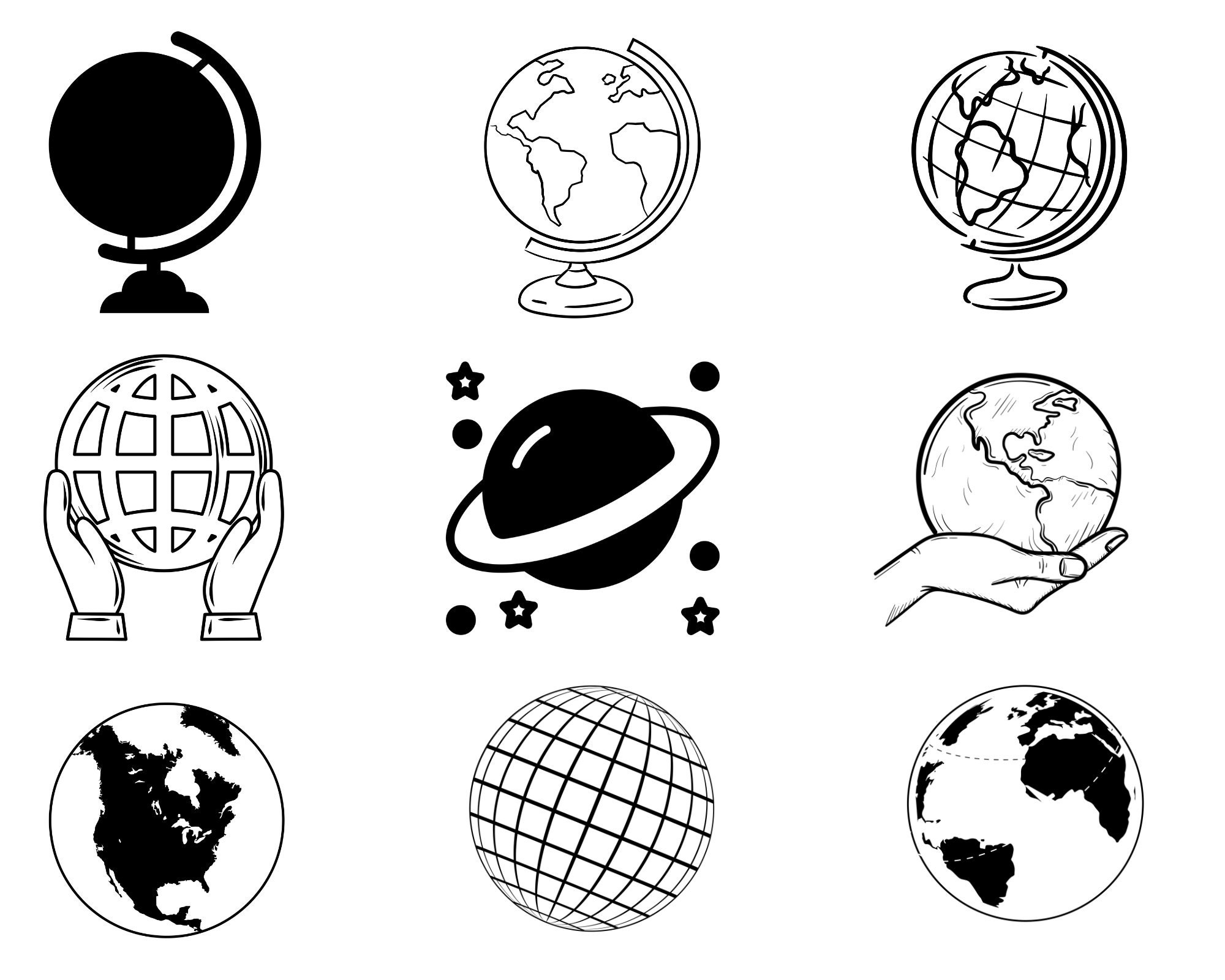 Globe Svg Bundle, World Globe Svg, Globe Png, World Map Svg, Glob for ...