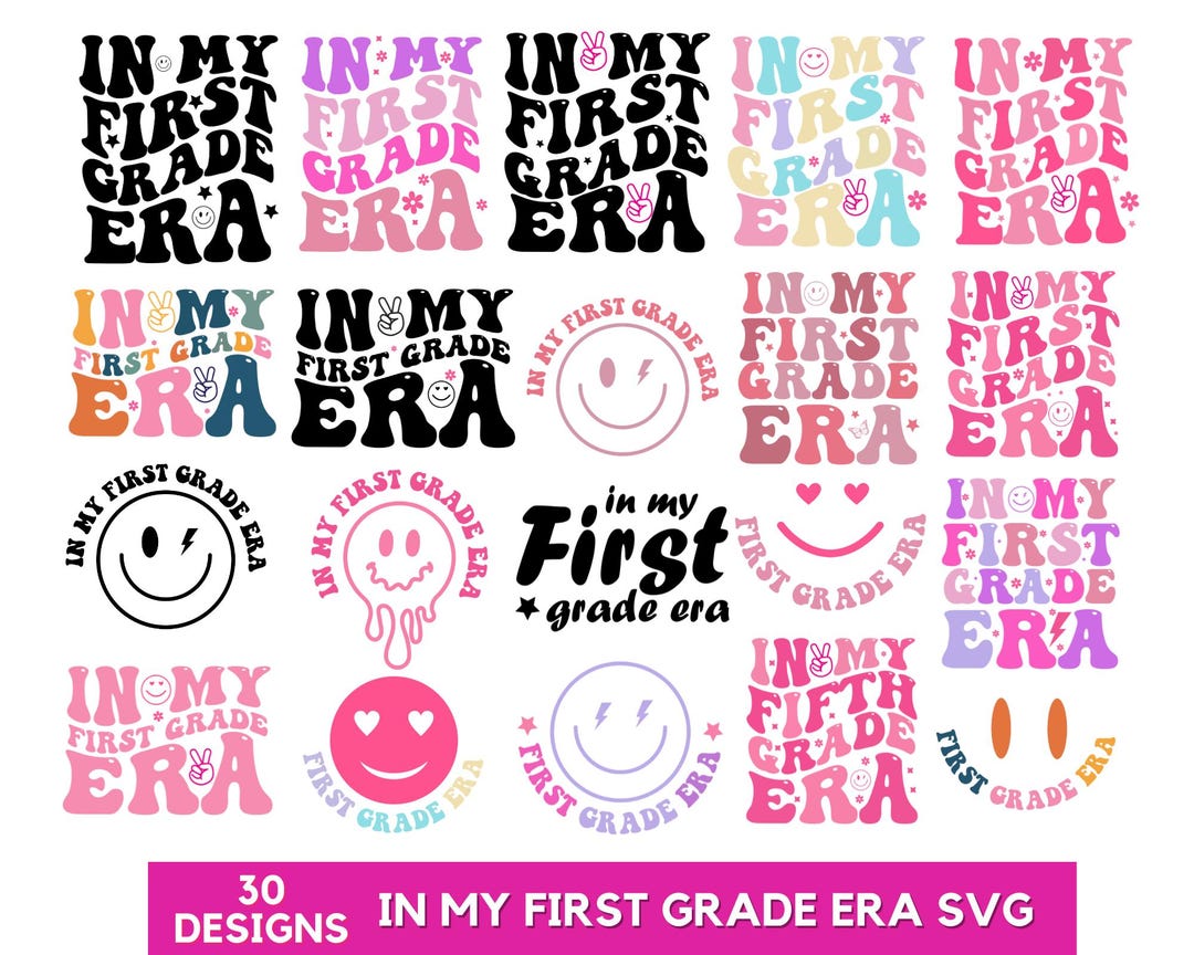 30 in My First Grade Era Svg Png Bundle, in My First Grade Era Png, 1st ...