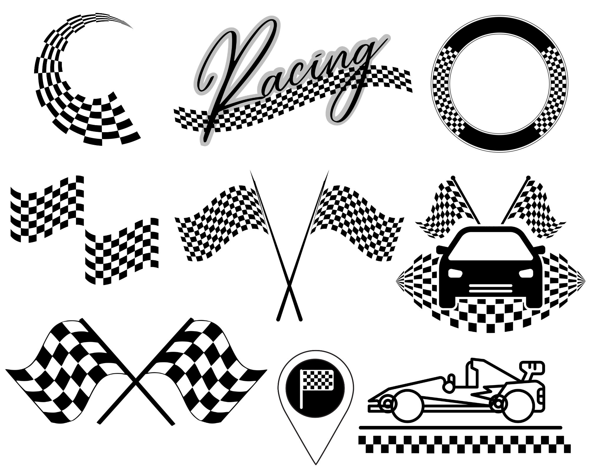 Race Flag Svg Bundle, Racing Flag Svg, Race Flag Clipart, Race Flag Png ...