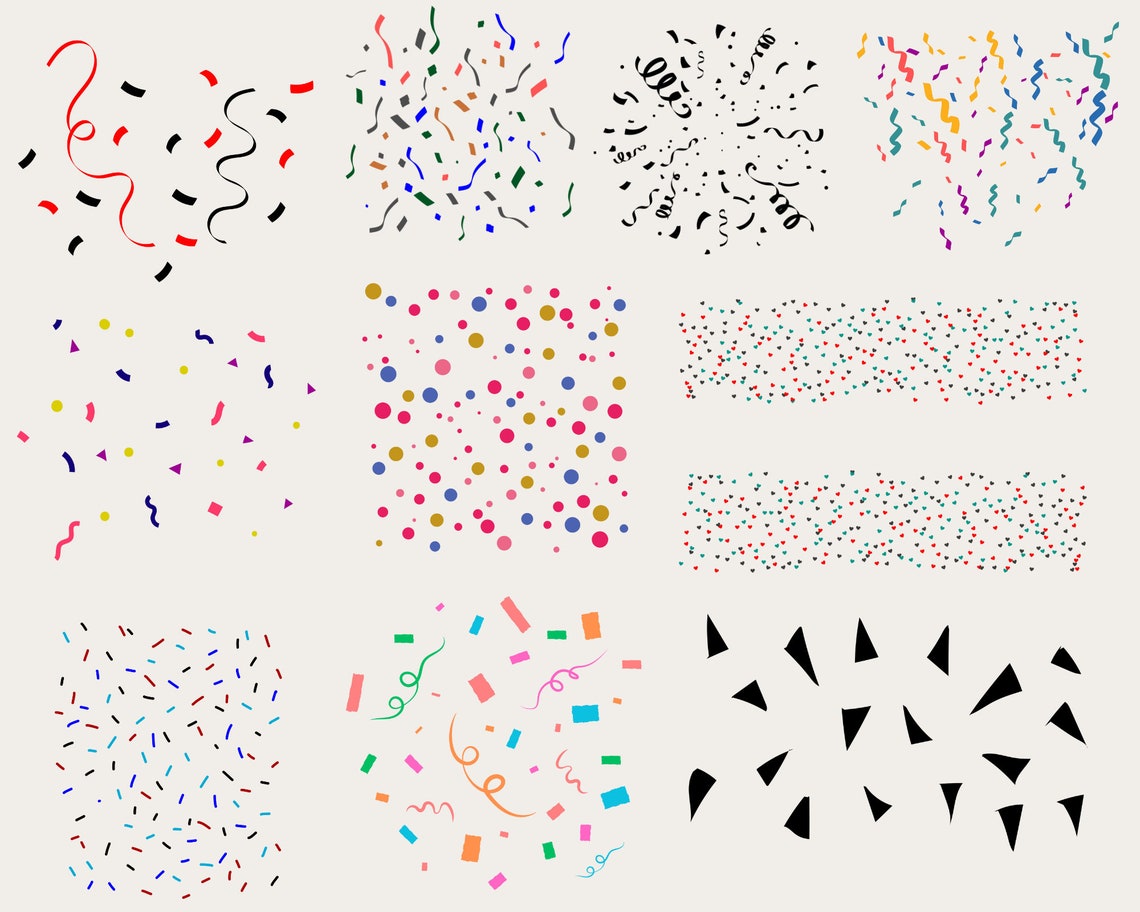 30 Designs Confetti Svg Bundle, Birthday Svg, Confetti Png, Confetti ...