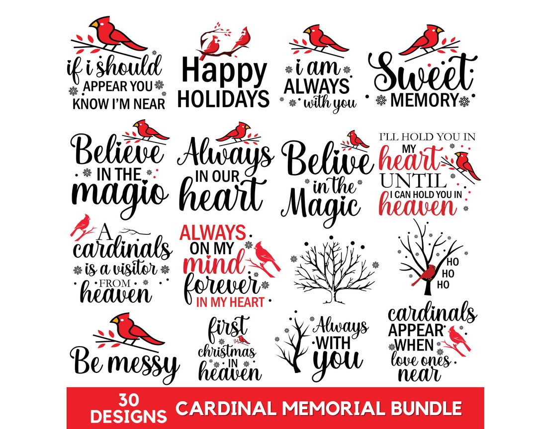 Cardinal Memorial Svg Bundle, Memorial Svg Cut Files, Always With You ...