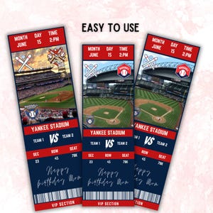 Baseball Ticket Invitation: Editable Sports Birthday Party Invite ...