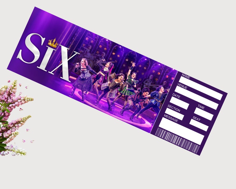 Editable Six Broadway Surprise Ticket Template, Musical Theatre Show Admission Ticket, Event ...