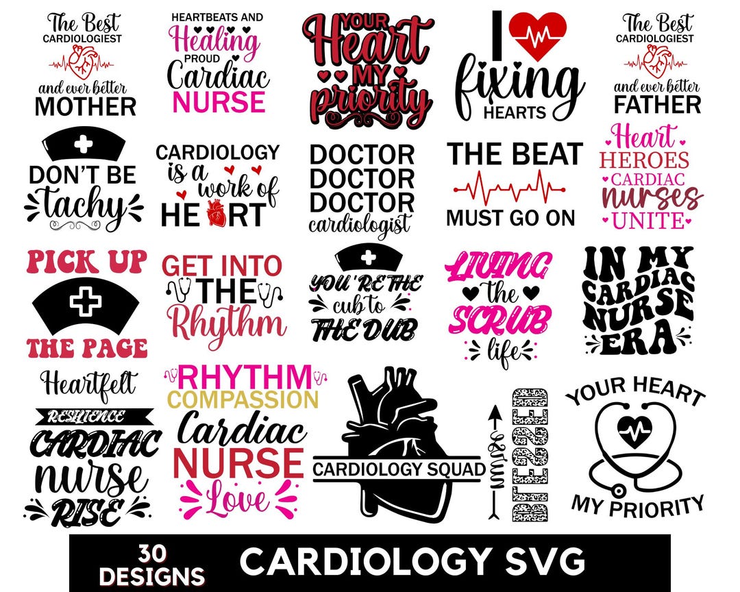 30+ Cardiology Svg Bundle, Cardiologist Svg, Cardiac Nurse Svg ...
