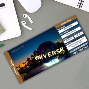 Universal Studios Trip Ticket: Surprise Boarding Pass (canva Editable ...